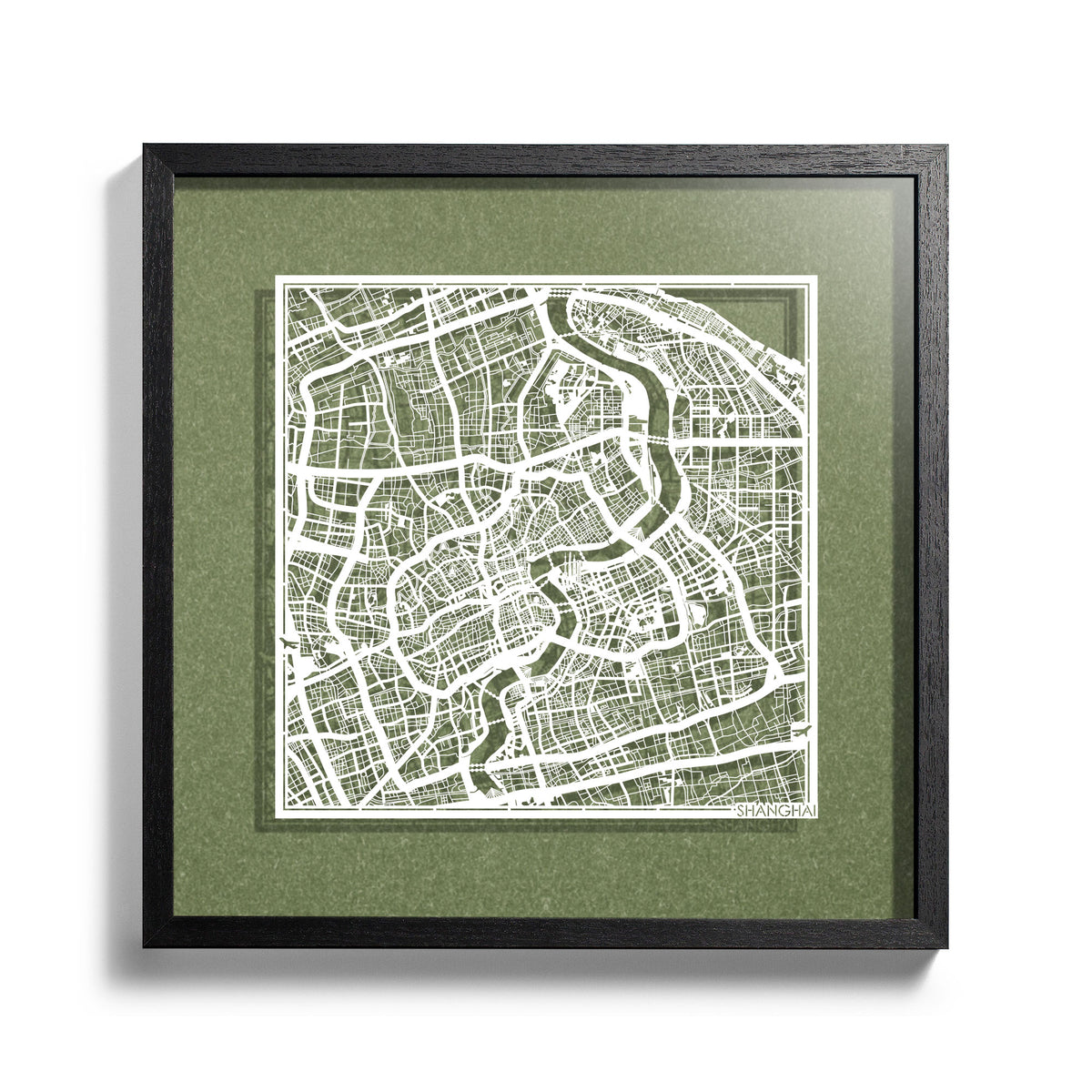 Paper cut maps Asia (East) framed 18 in, map art – o3designstudio