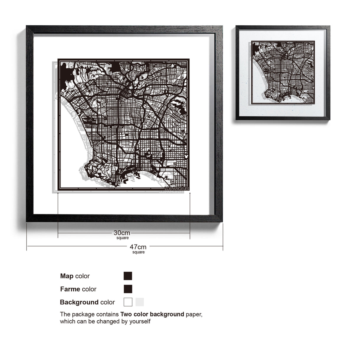 Paper cut maps United States (west) framed 18 in, map art – o3designstudio