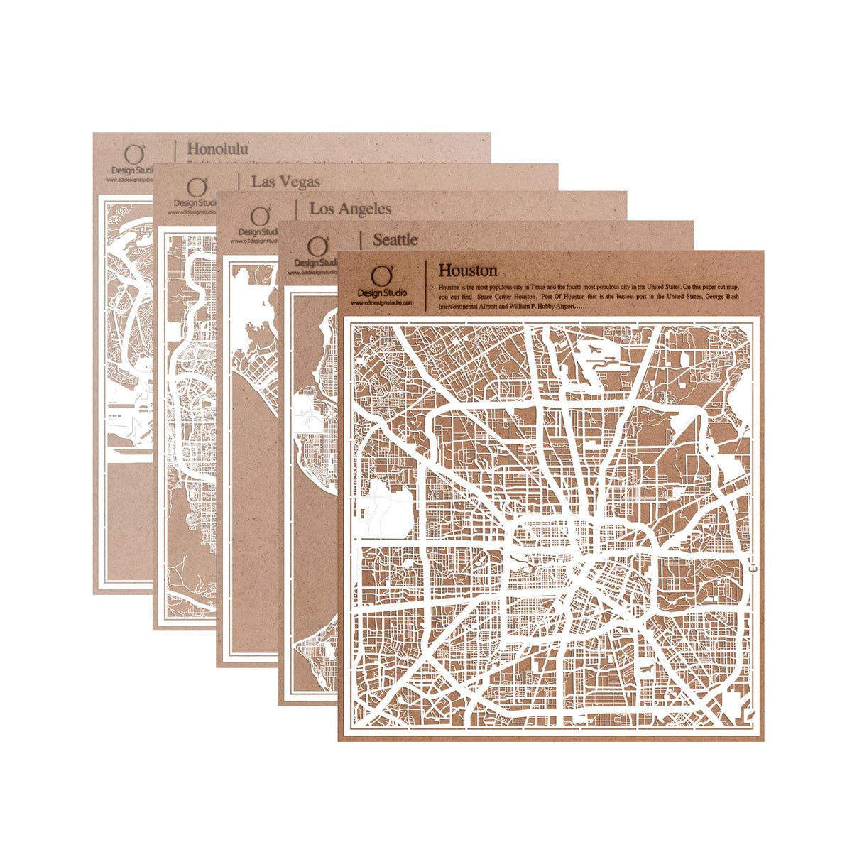 Paper cut maps United States (west) 12 inch map art – o3designstudio