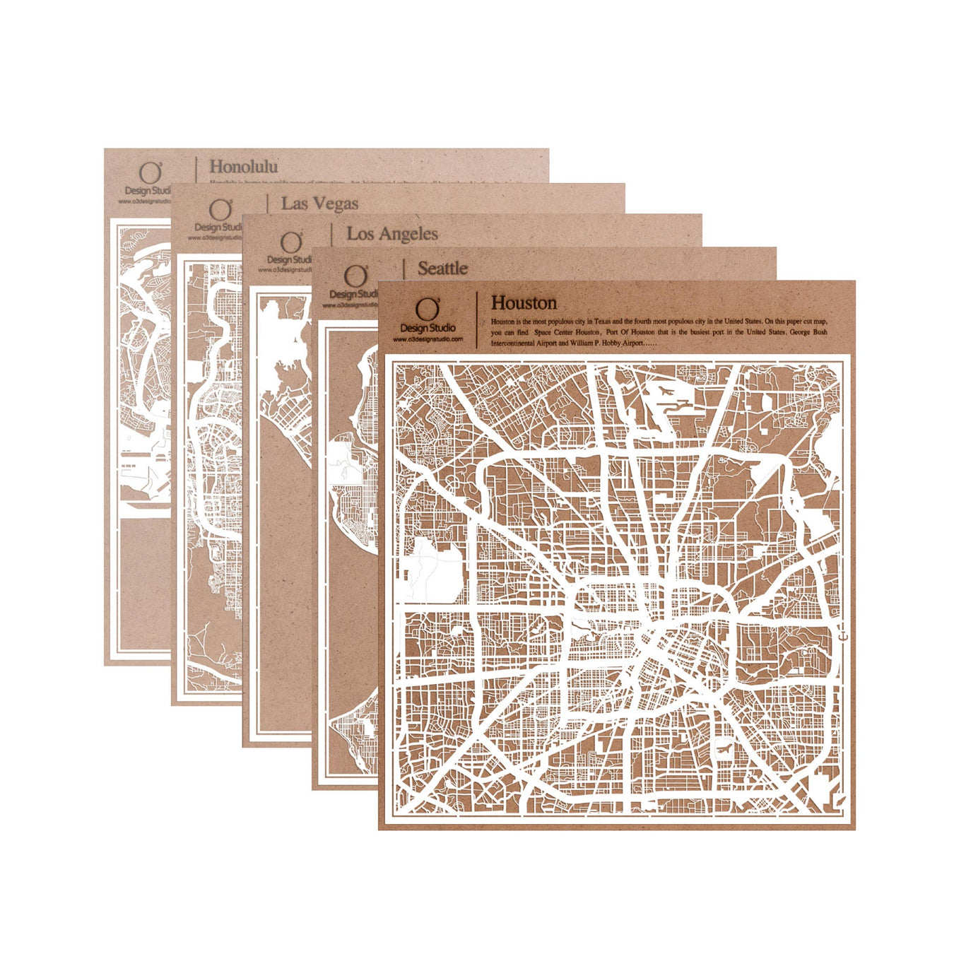 Paper cut maps United States (west) 12 inch map art – o3designstudio